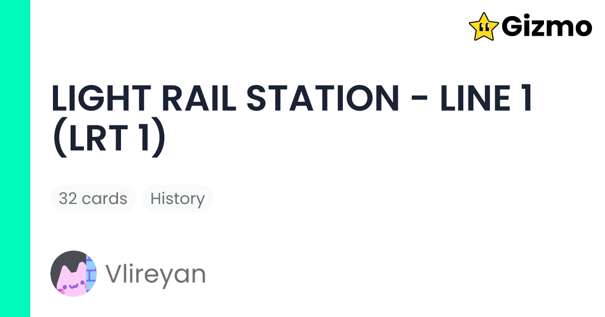 Light Rail Station - Line 1 (lrt 1) | Flashcards