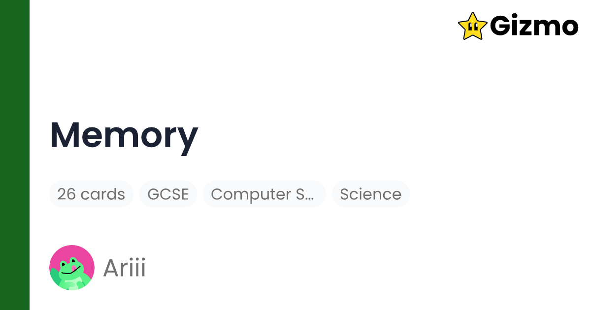 Memory | Flashcards