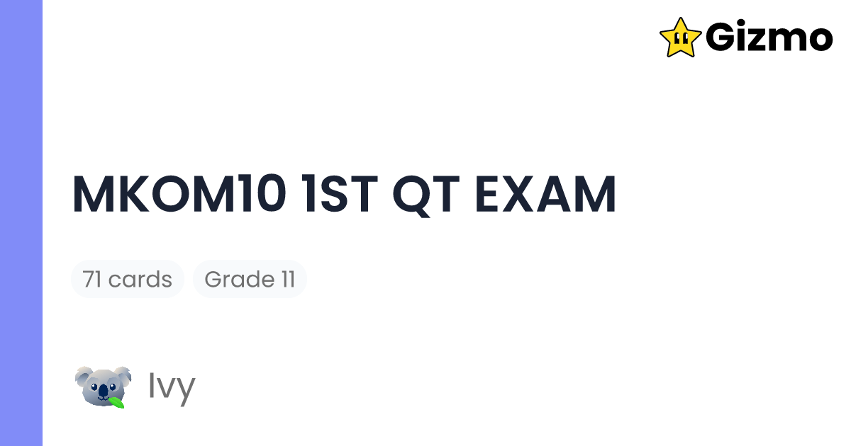 Mkom10 1st Qt Exam | Flashcards