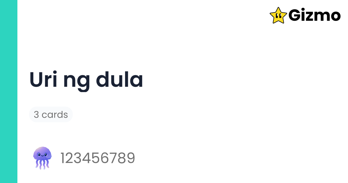 Uri Ng Dula | Flashcards