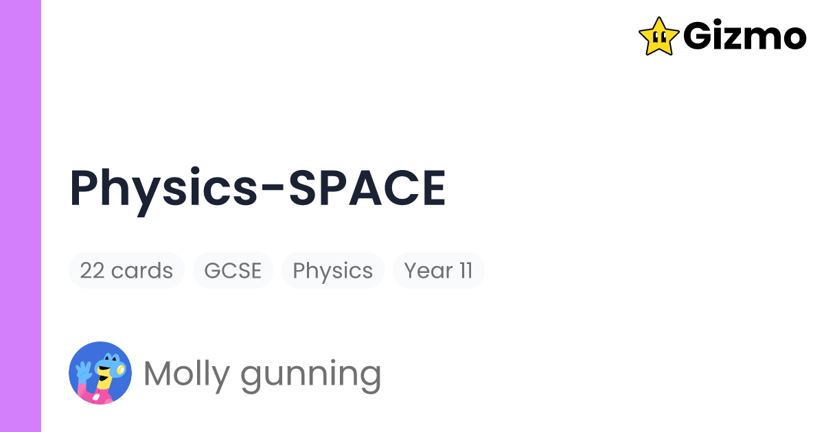 Physics-space | Flashcards