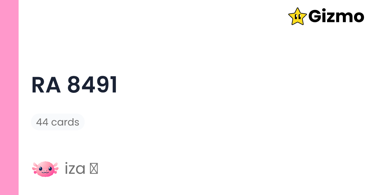 Ra 8491 | Flashcards