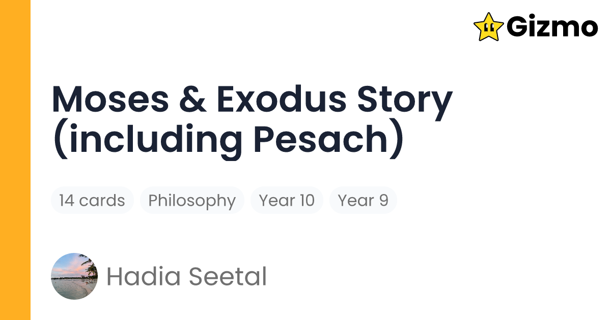 Moses & Exodus Story (including Pesach) | Flashcards