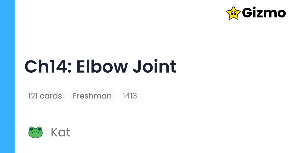 Ch14: Elbow Joint | Flashcards