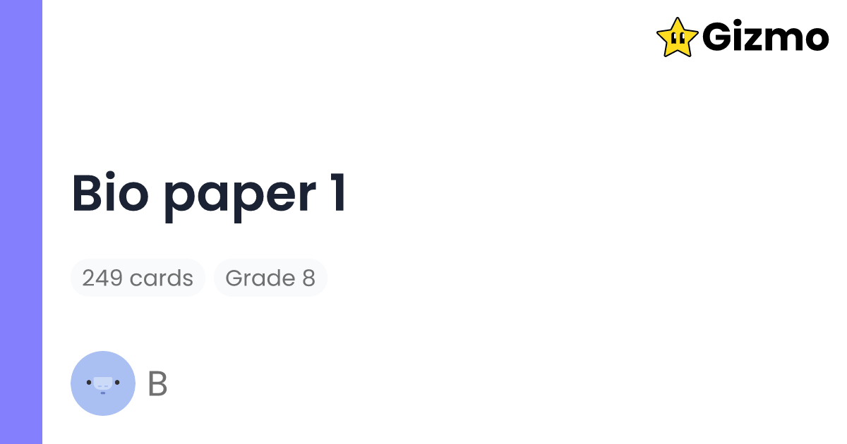 Bio Paper 1 | Flashcards