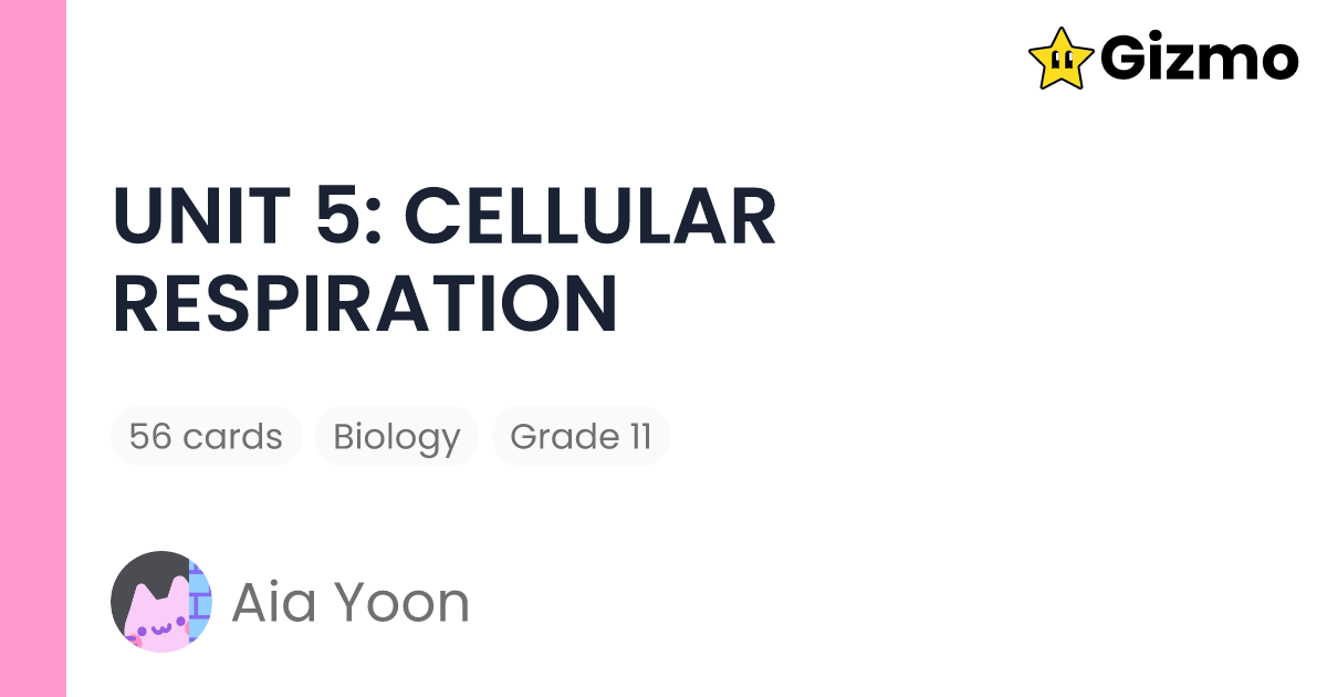 Unit 5: Cellular Respiration | Flashcards