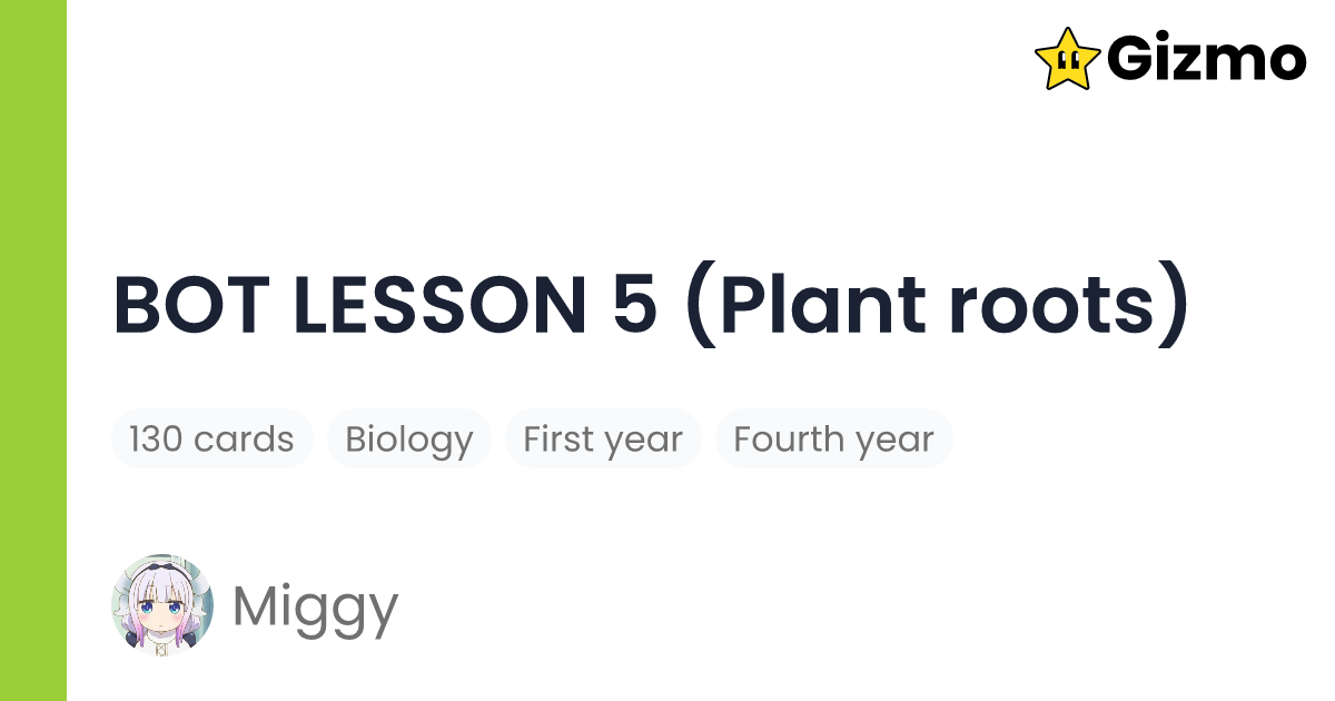 Bot Lesson 5 (plant Roots) | Flashcards