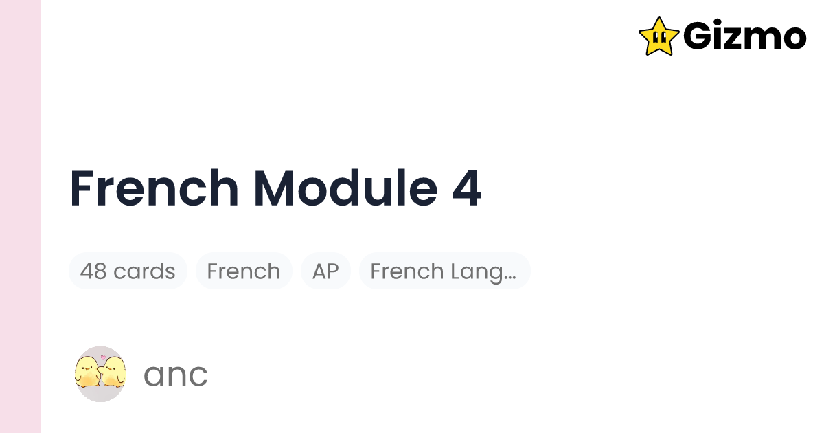 French Module 4 | Flashcards