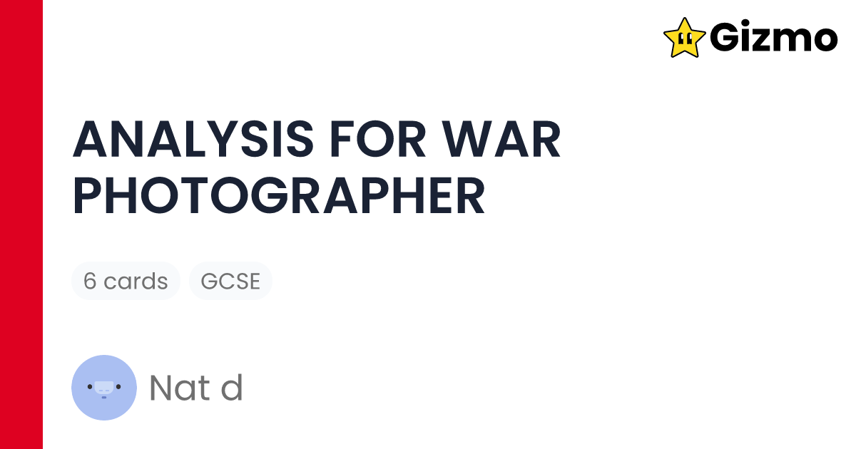 Analysis for War Photographer | Flashcards