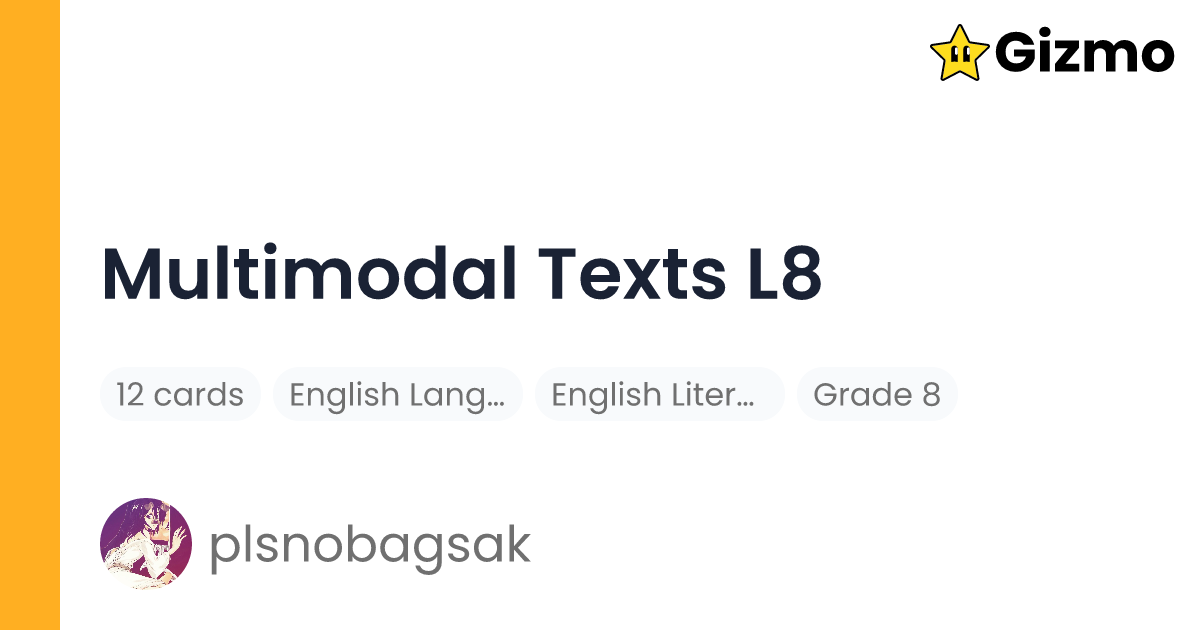 Multimodal Texts L8 | Flashcards