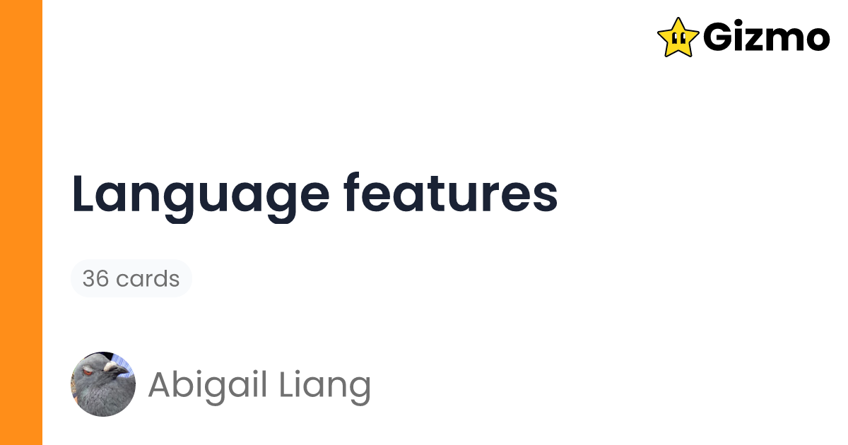 Language Features | Flashcards