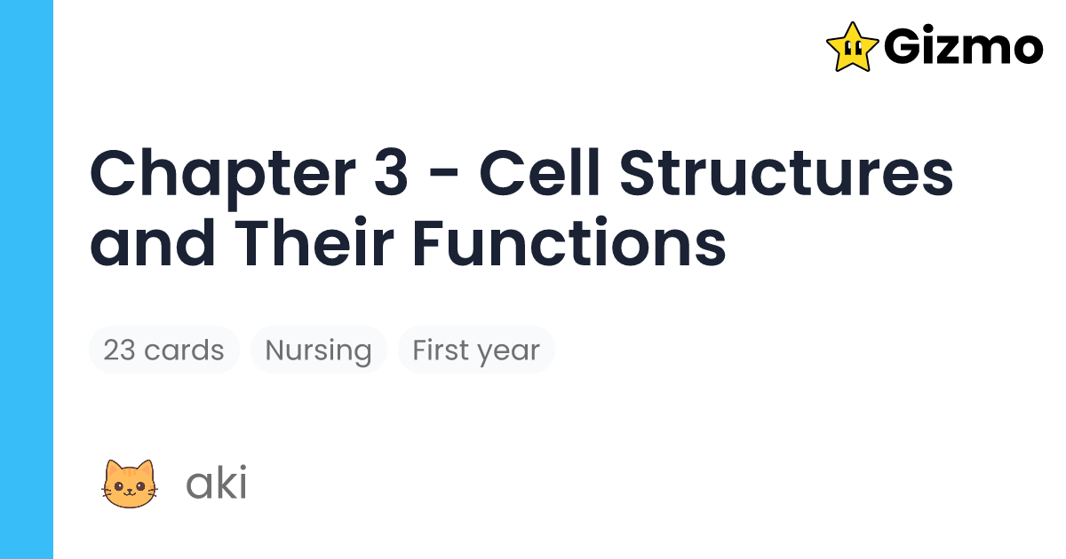 Chapter 3 - Cell Structures and Their Functions | Flashcards