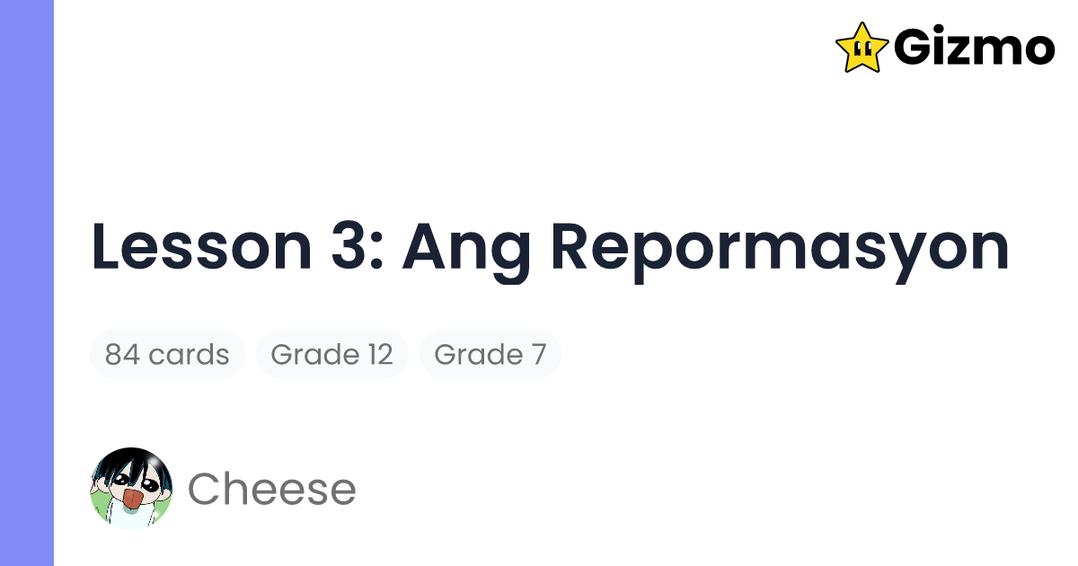 Lesson 3: Ang Repormasyon | Flashcards