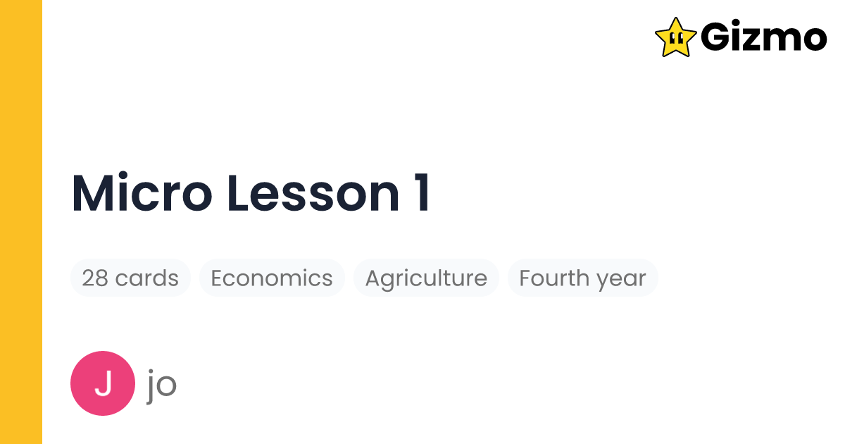 Micro Lesson 1 | Flashcards