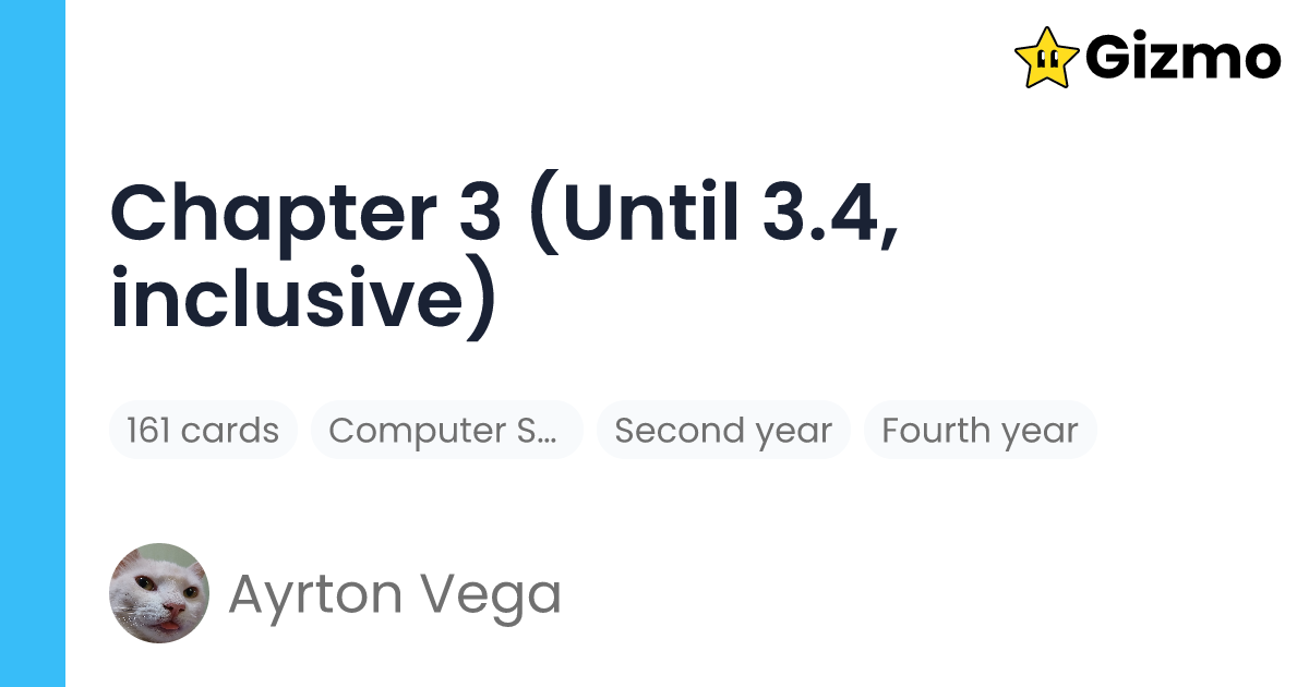 Chapter 3 (until 3.4, Inclusive) | Flashcards