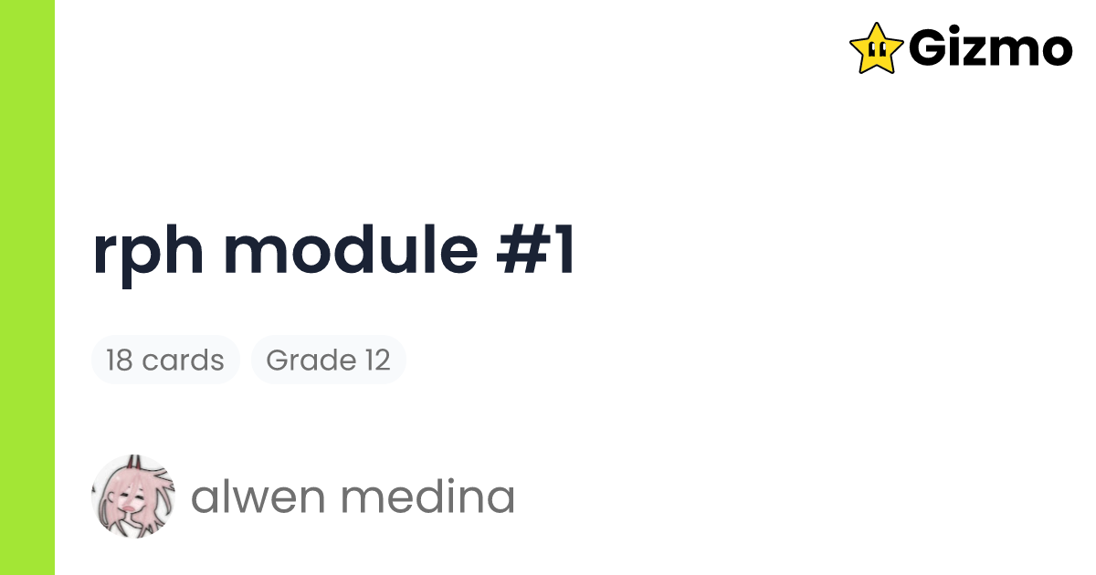 Rph Module #1 | Flashcards