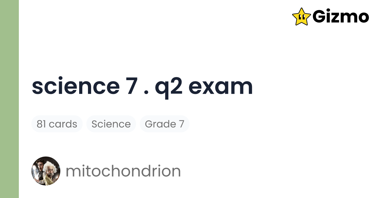 Science 7 . Q2 Exam | Flashcards