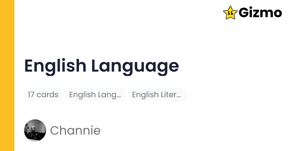 English Language | Flashcards