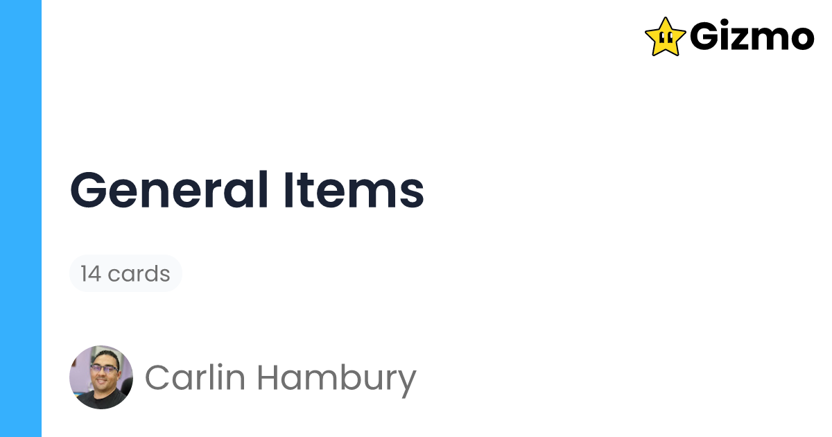 General Items | Flashcards