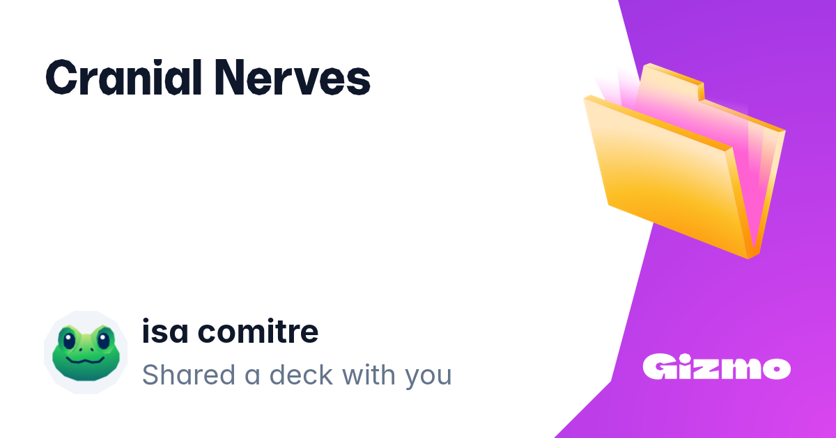 Cranial Nerves | Flashcards