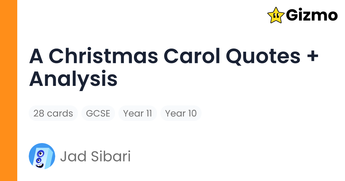 A Christmas Carol Quotes + Analysis | Flashcards