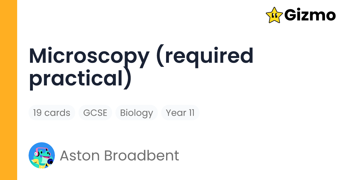 Microscopy (required Practical) | Flashcards