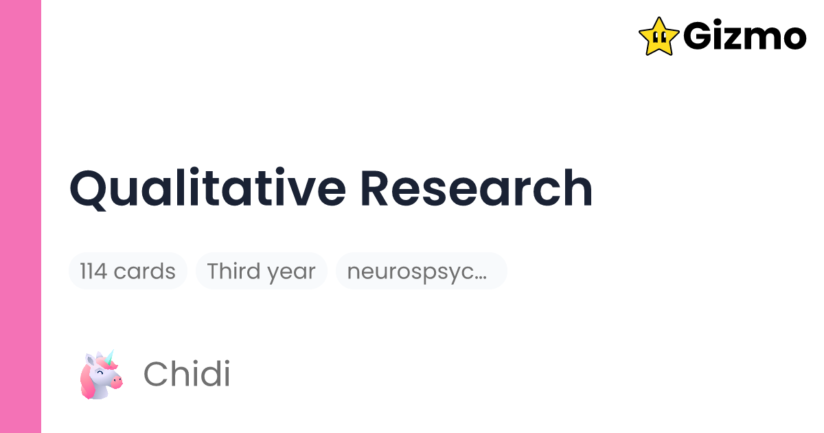 Qualitative Research | Flashcards