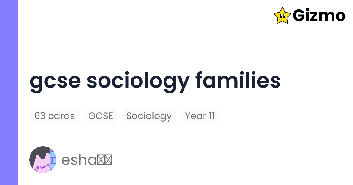 Gcse Sociology Families | Flashcards