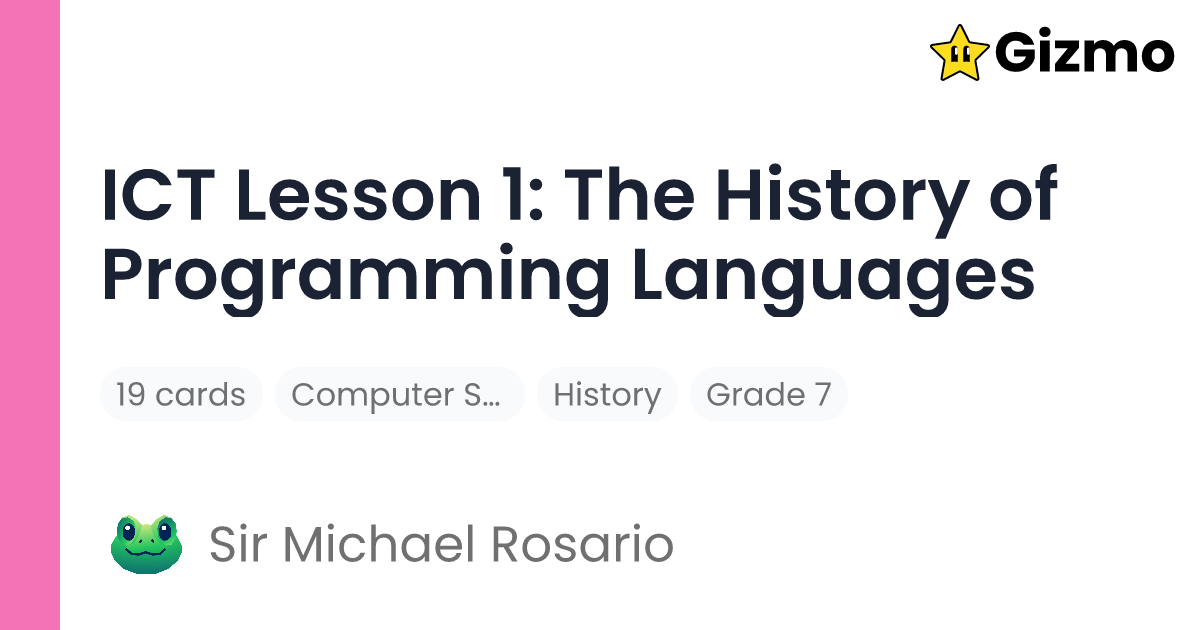 Ict Lesson 1: the History Of Programming Languages | Flashcards