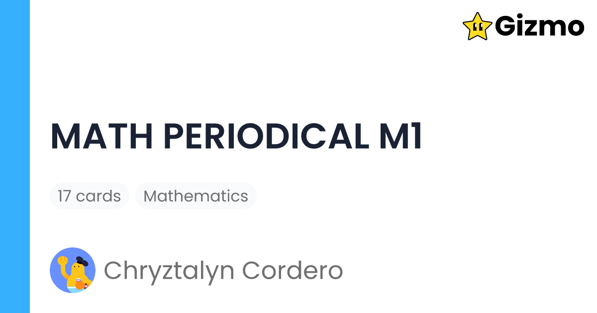 Math Periodical M1 | Flashcards