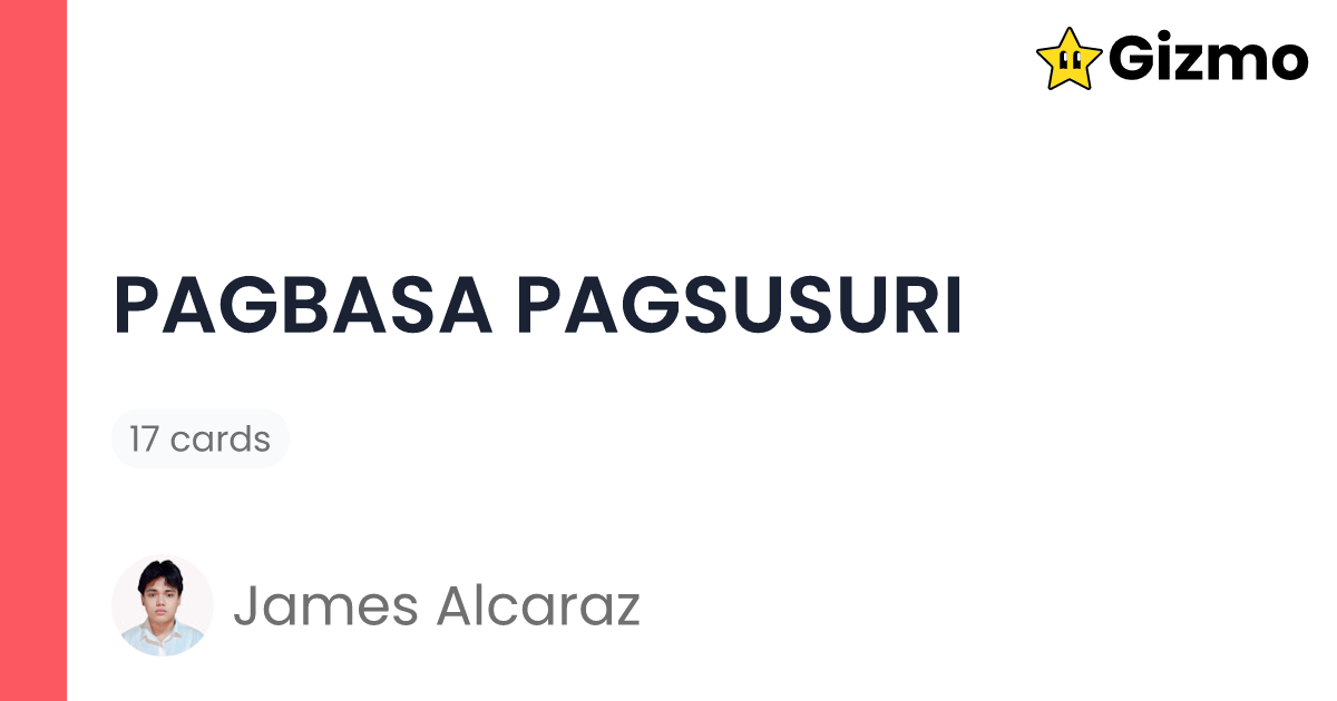 Pagbasa Pagsusuri | Flashcards