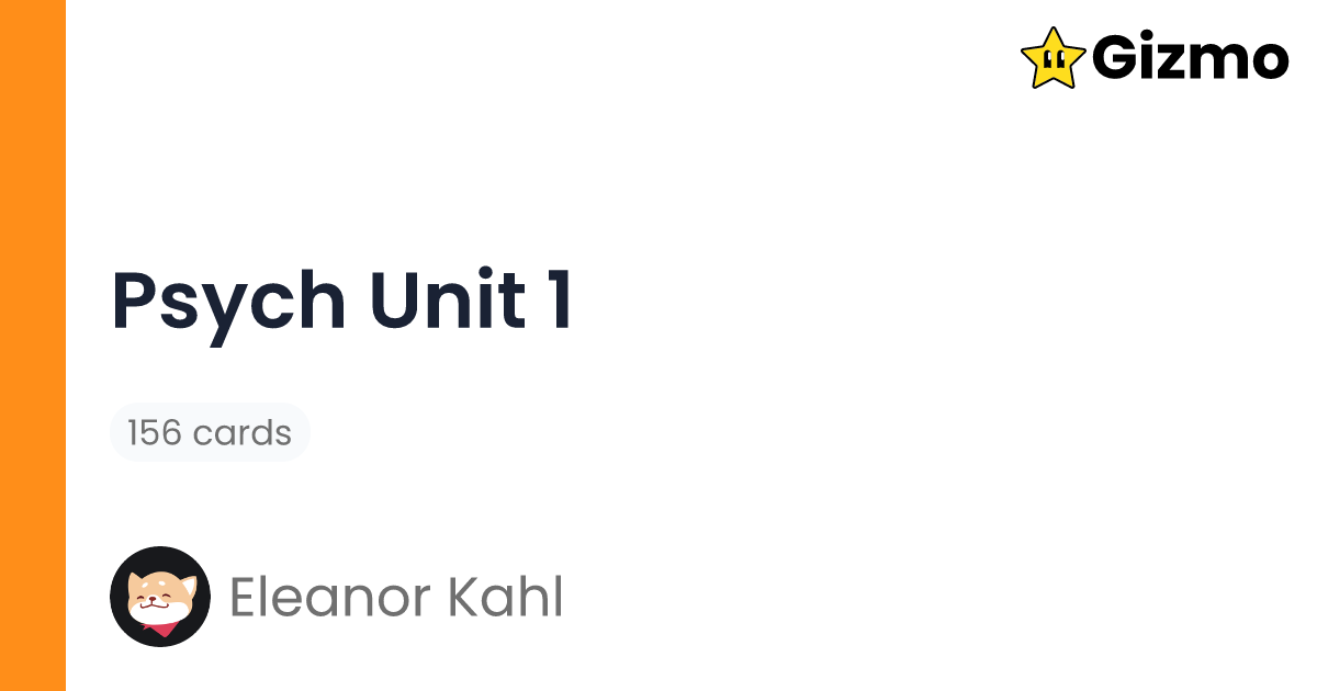 Psych Unit 1 | Flashcards