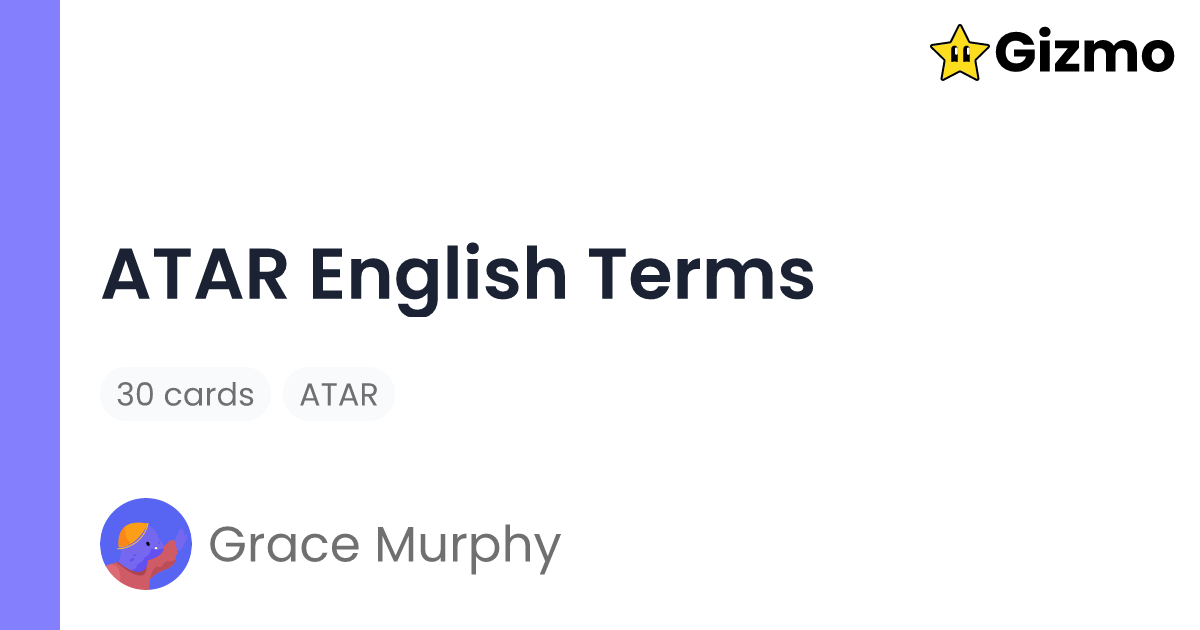 Atar English Terms | Flashcards