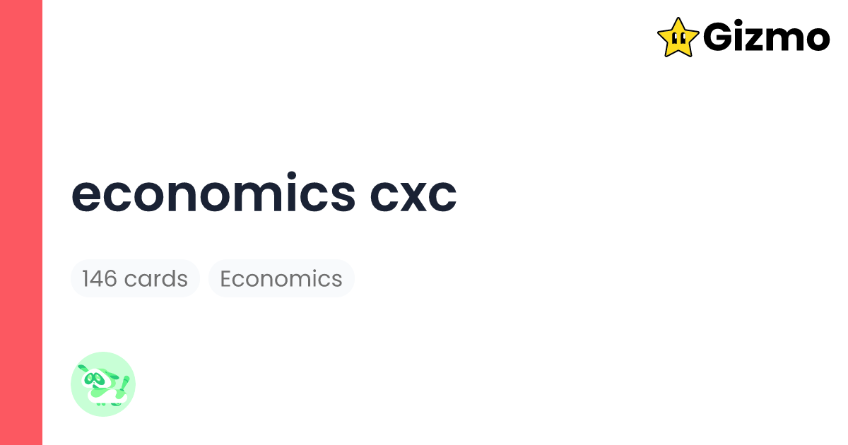 Economics Cxc | Flashcards