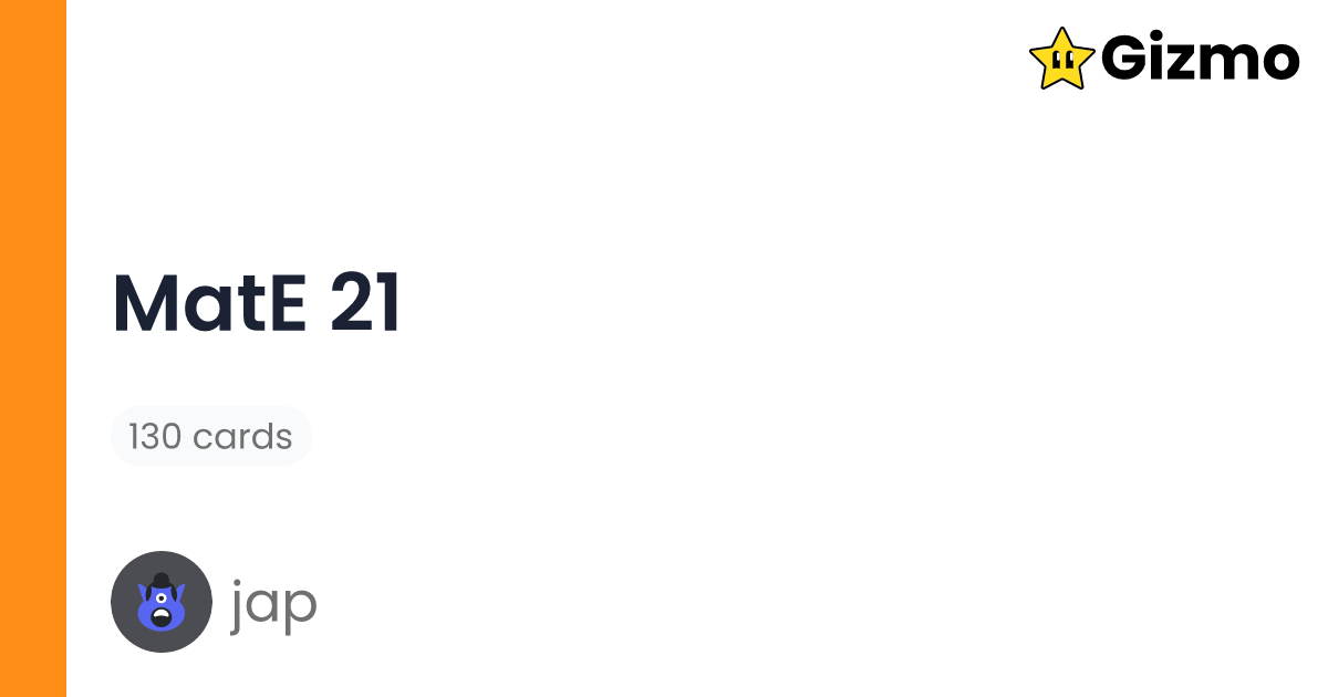 Mate 21 | Flashcards