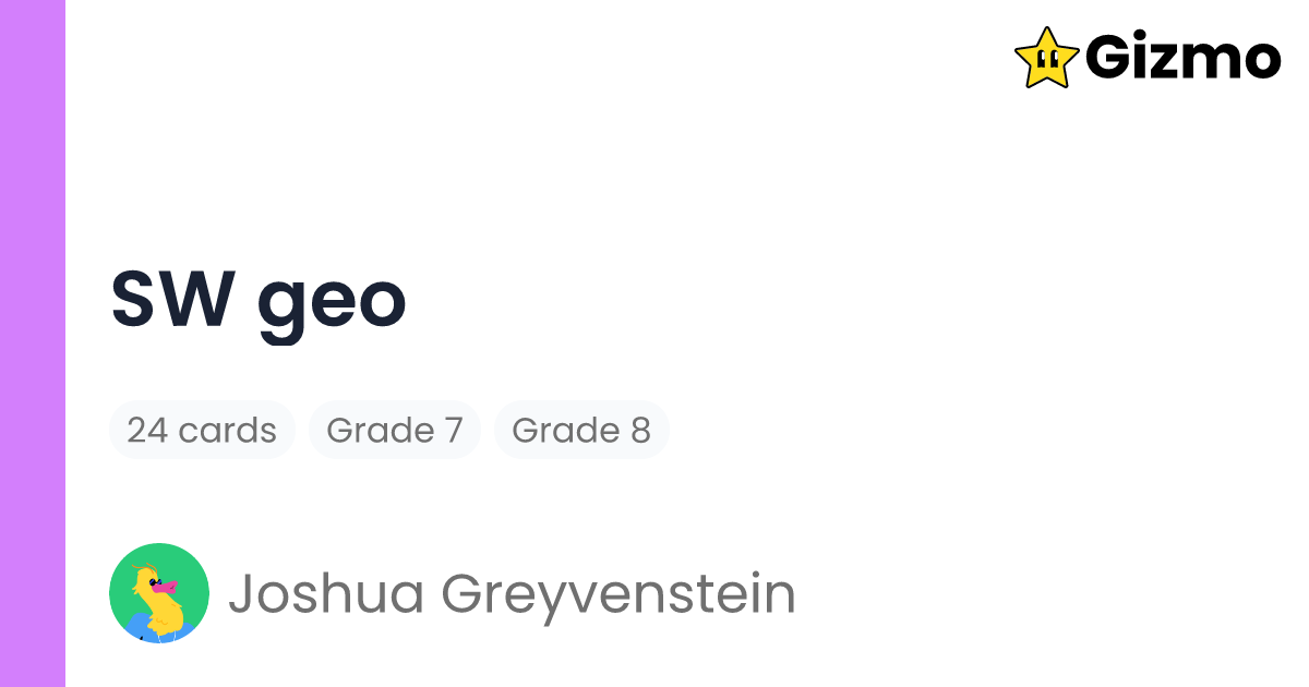 Sw Geo | Flashcards