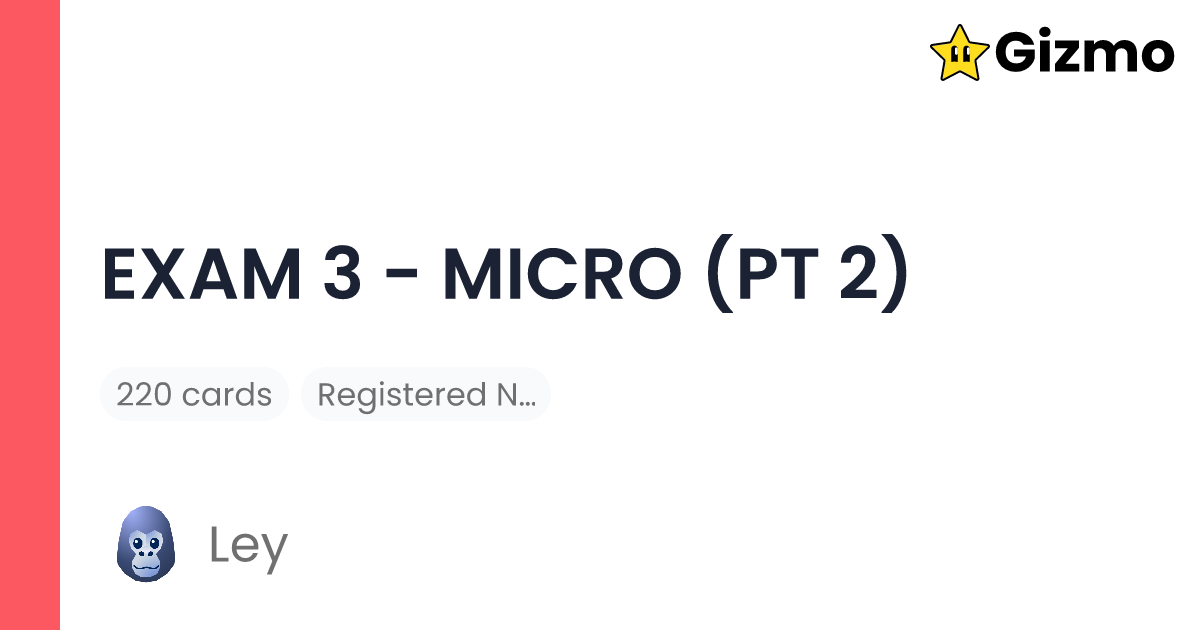 Exam 3 - Micro (pt 2) | Flashcards