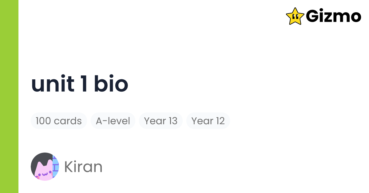 Unit 1 Bio | Flashcards