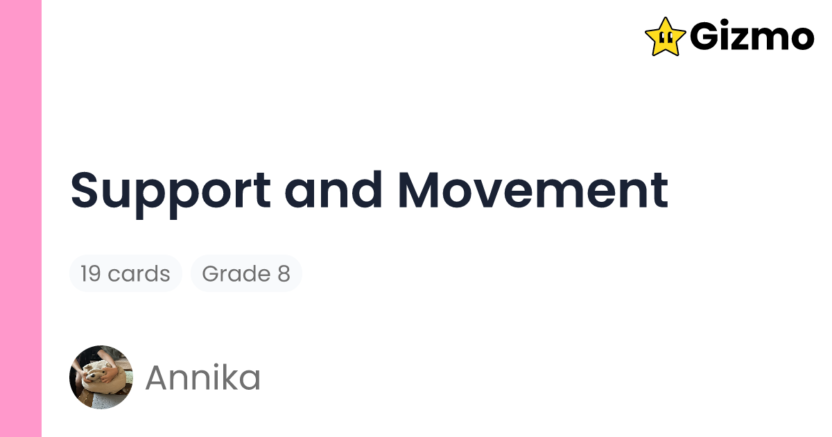 Support and Movement | Flashcards