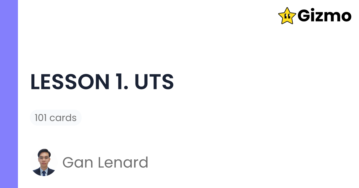 Lesson 1. Uts | Flashcards