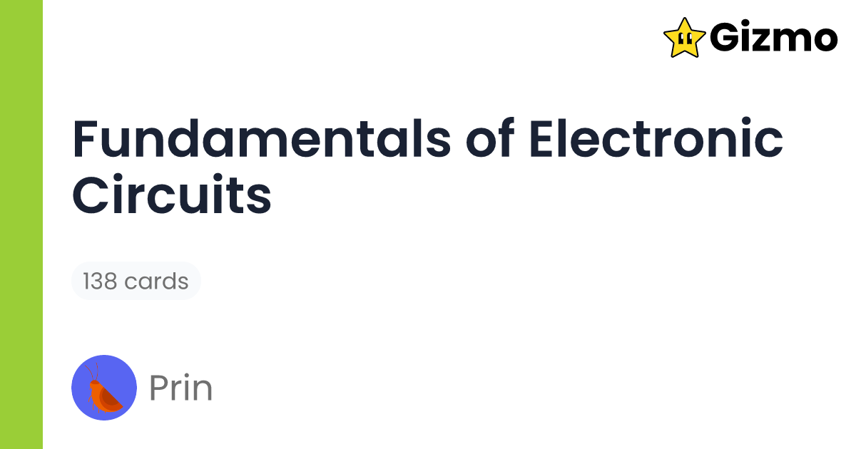 Fundamentals Of Electronic Circuits | Flashcards