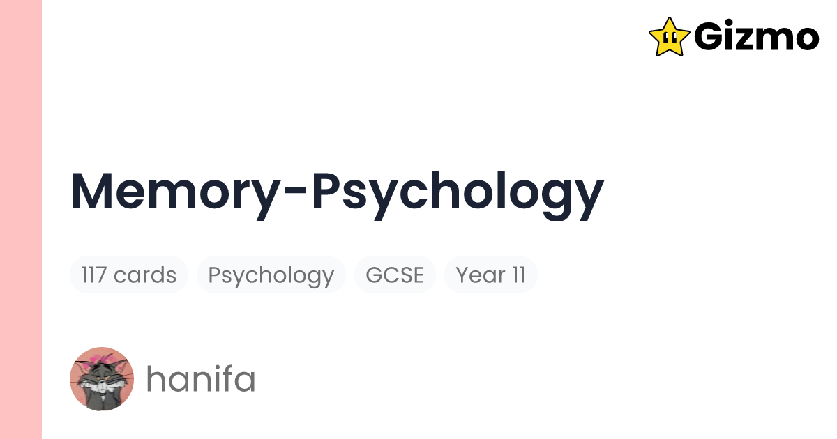 Memory-psychology | Flashcards