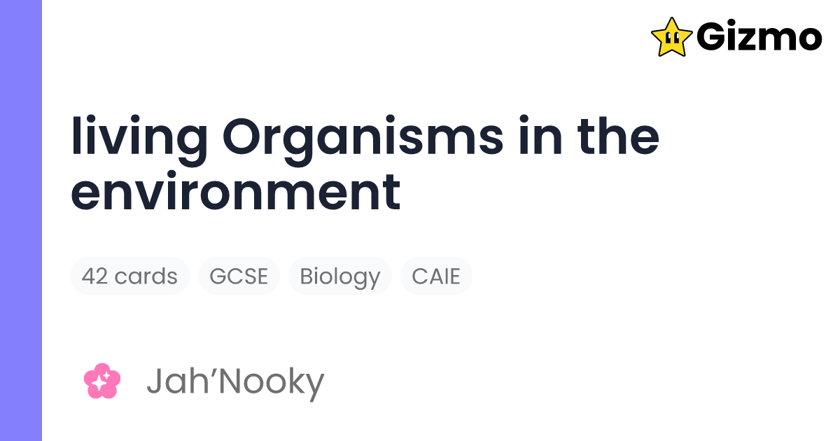 Living Organisms in the Environment | Flashcards