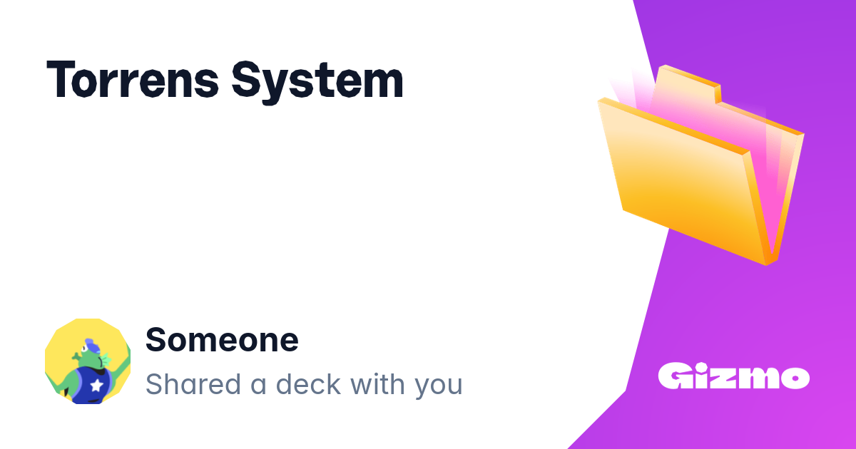 Torrens System | Flashcards