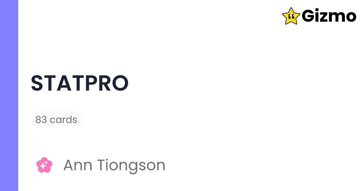 Statpro | Flashcards