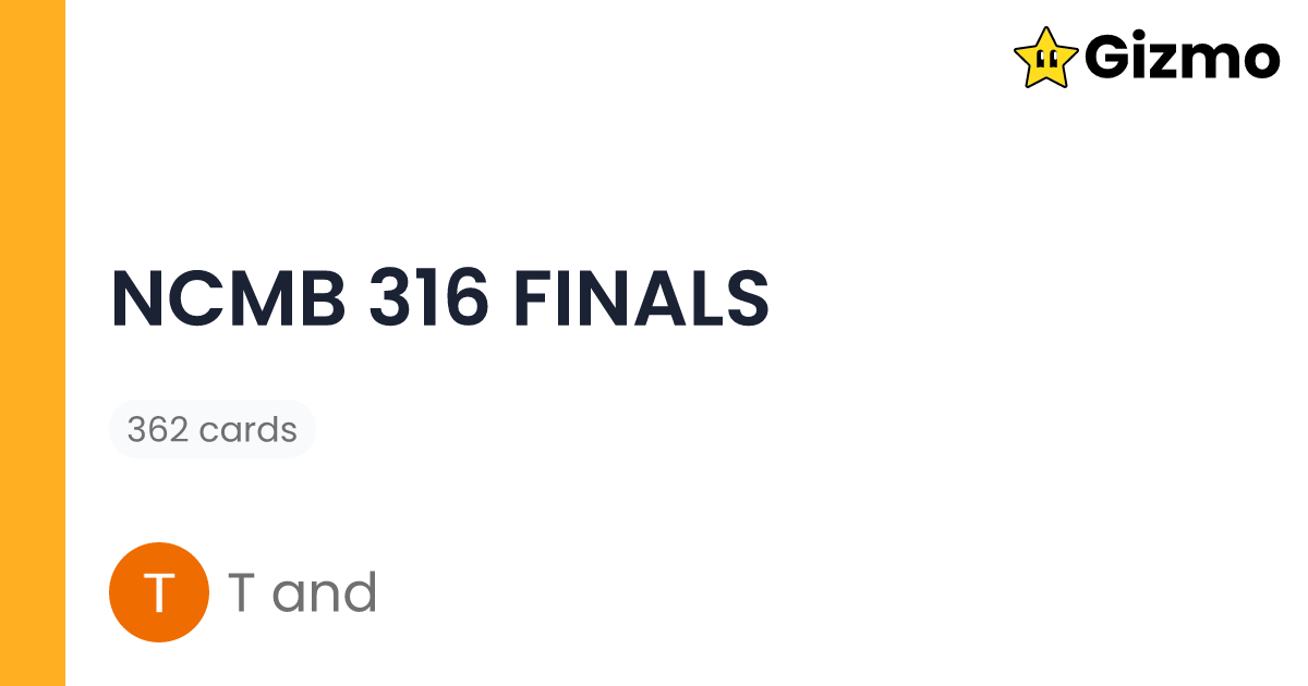 Ncmb 316 Finals | Flashcards