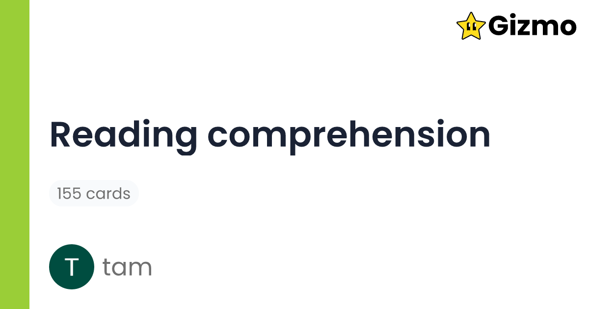 Reading Comprehension | Flashcards