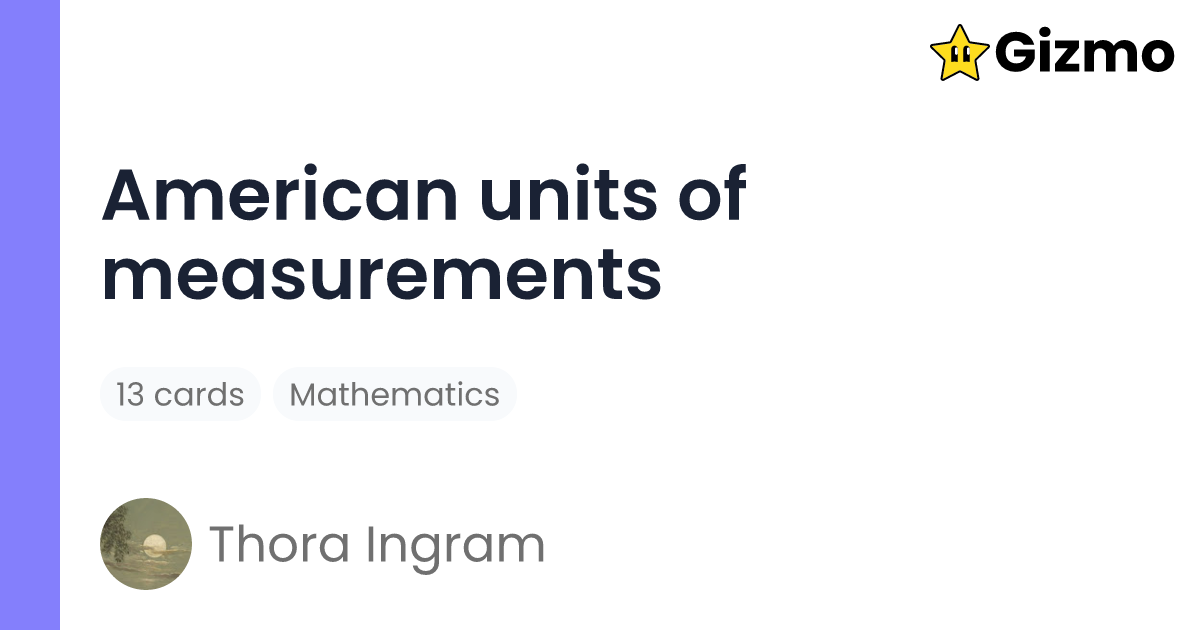 American Units Of Measurements | Flashcards