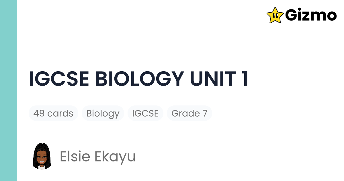 Igcse Biology Unit 1 | Flashcards