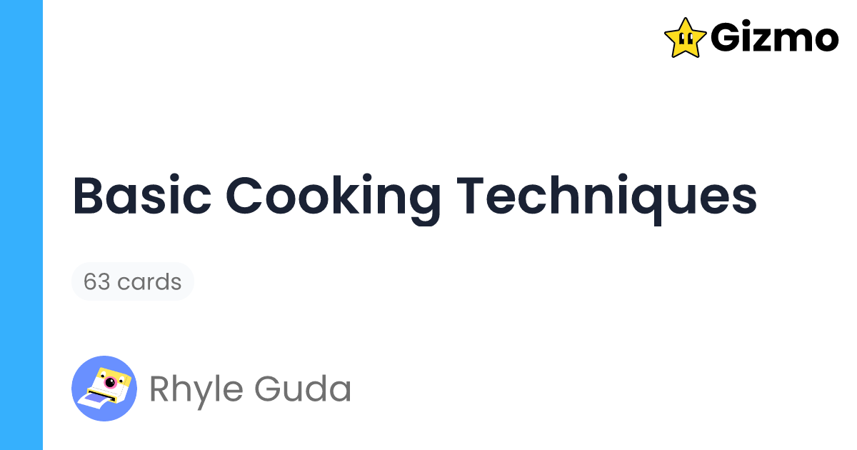 Basic Cooking Techniques | Flashcards